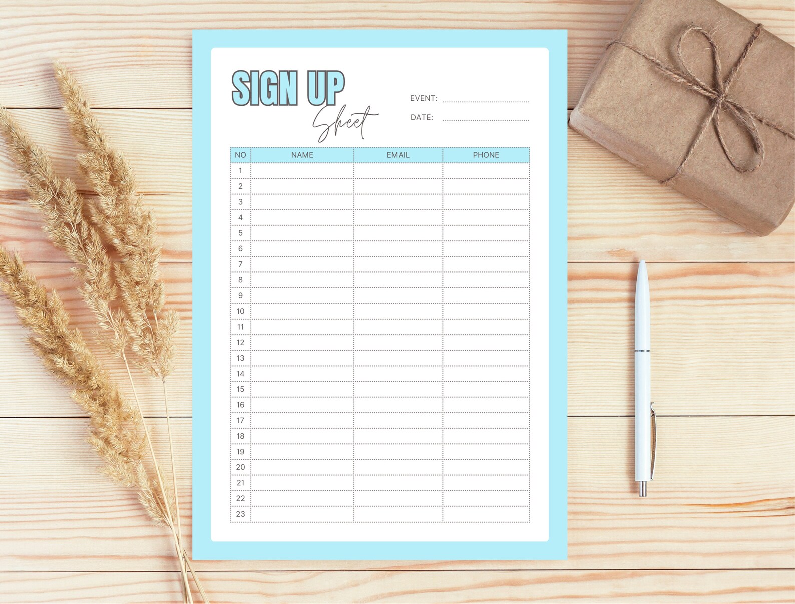 Sing up Sheet Template Us Letter Size Ready to Print Sing up Sheet ...