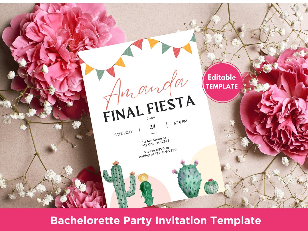 Editable Bachelorette Invitation Card Template| Bachelorette Card ...