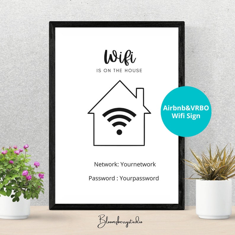 WIFI Password Sign Printable Wifi Sign WIFI Password Sign - Etsy