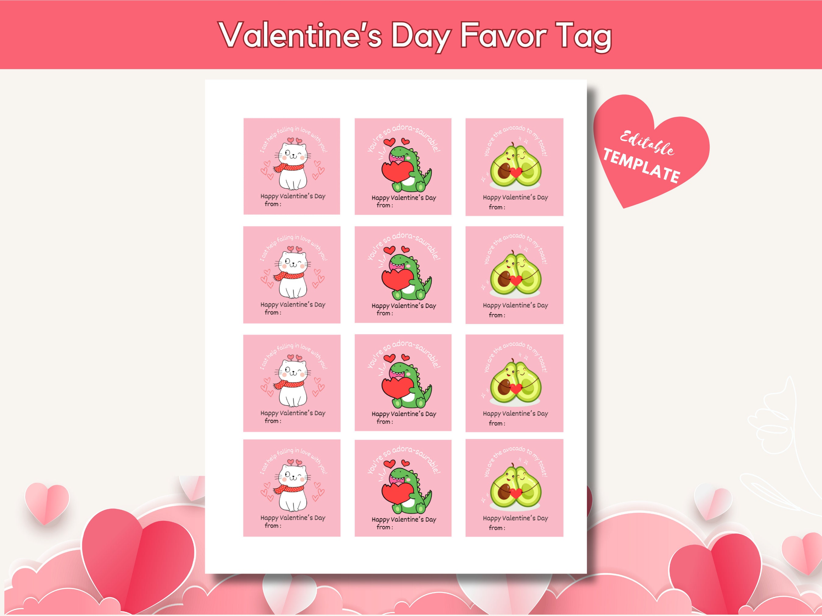 Cute Valentine 's Gift Tags | Printable Quote Valentine Tags | Party ...