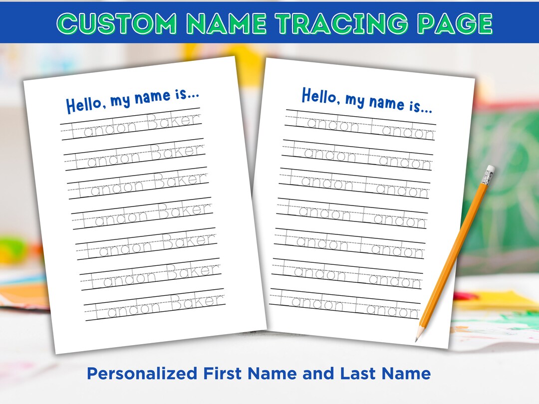Custom Name Tracing Sheet Handwriting Practice Personalized Name Trace ...