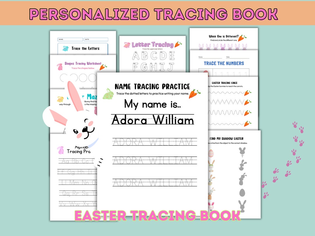 Custom Name Tracing Bundle, Handwriting Practice Sheet, Budle Theme ...