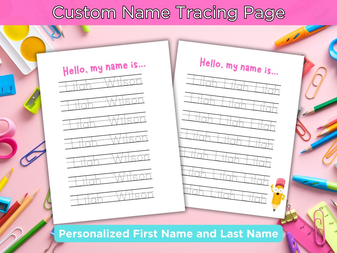 Custom Name Tracing Sheet|handwriting Practice| Personalized Name Trace ...