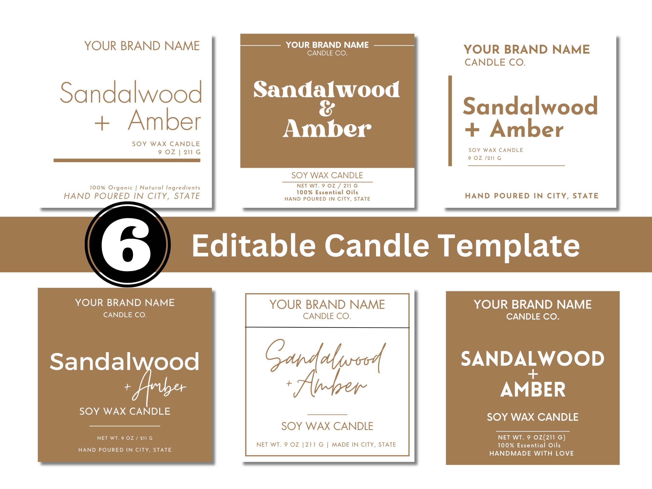 Editable Candle Label | LUXURY Modern Design Template | Custom Candle ...