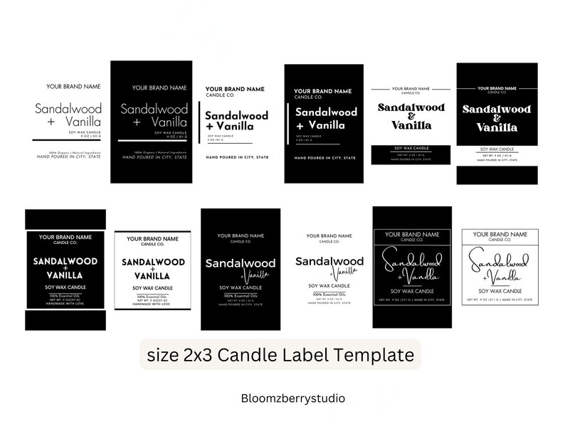 Editable Candle Label | LUXURY Modern Design Template | Custom Candle ...