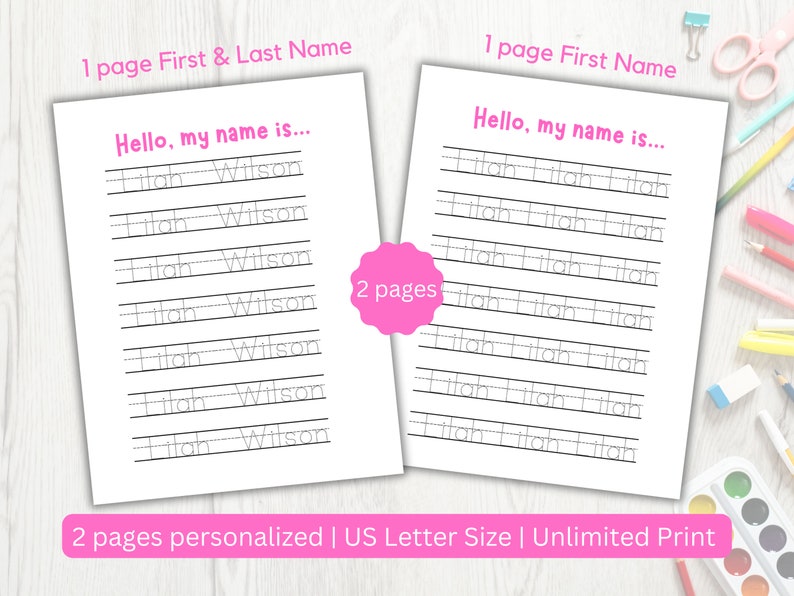 Custom Name Tracing Sheethandwriting Practice Personalized Name Trace ...