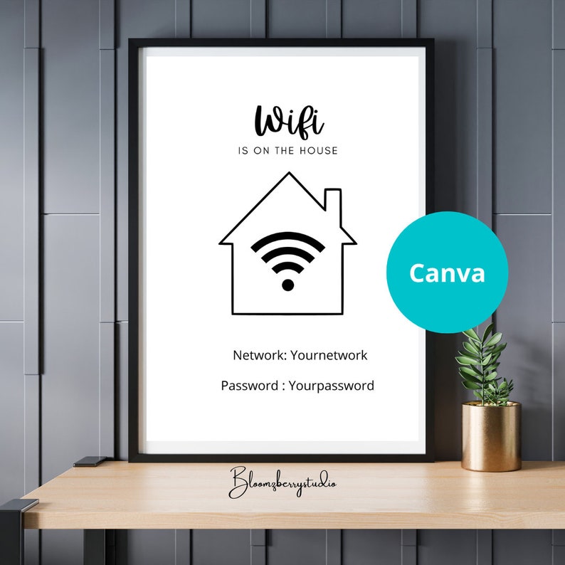 WIFI Password Sign Printable Wifi Sign WIFI Password Sign - Etsy