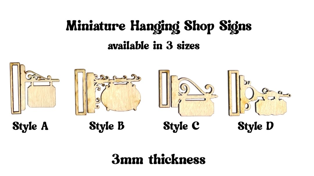 Miniature Signs Variety Pack of 12 Doll House, Gaming, Buildings, Old ...