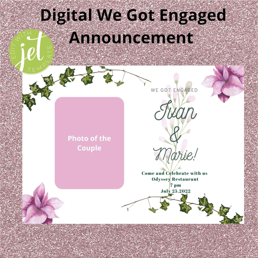 We Got Engaged Announcement Engagement Announcement Social Media, Email ...