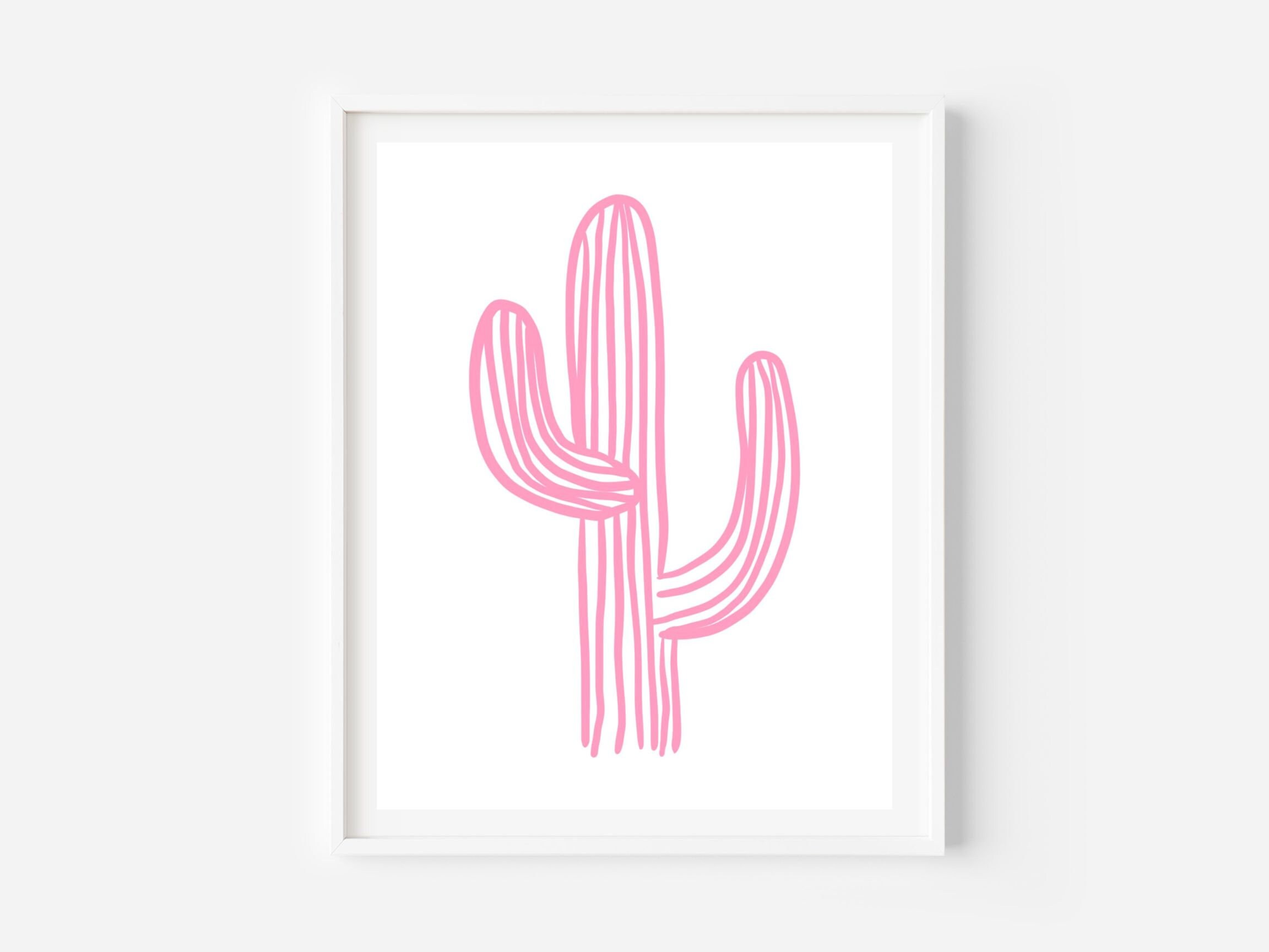 Pink Cactus Print Printable Wall Art Digital Download Wall Print Cacti ...