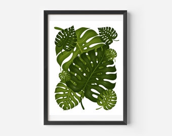 Monstera Art Print - Etsy