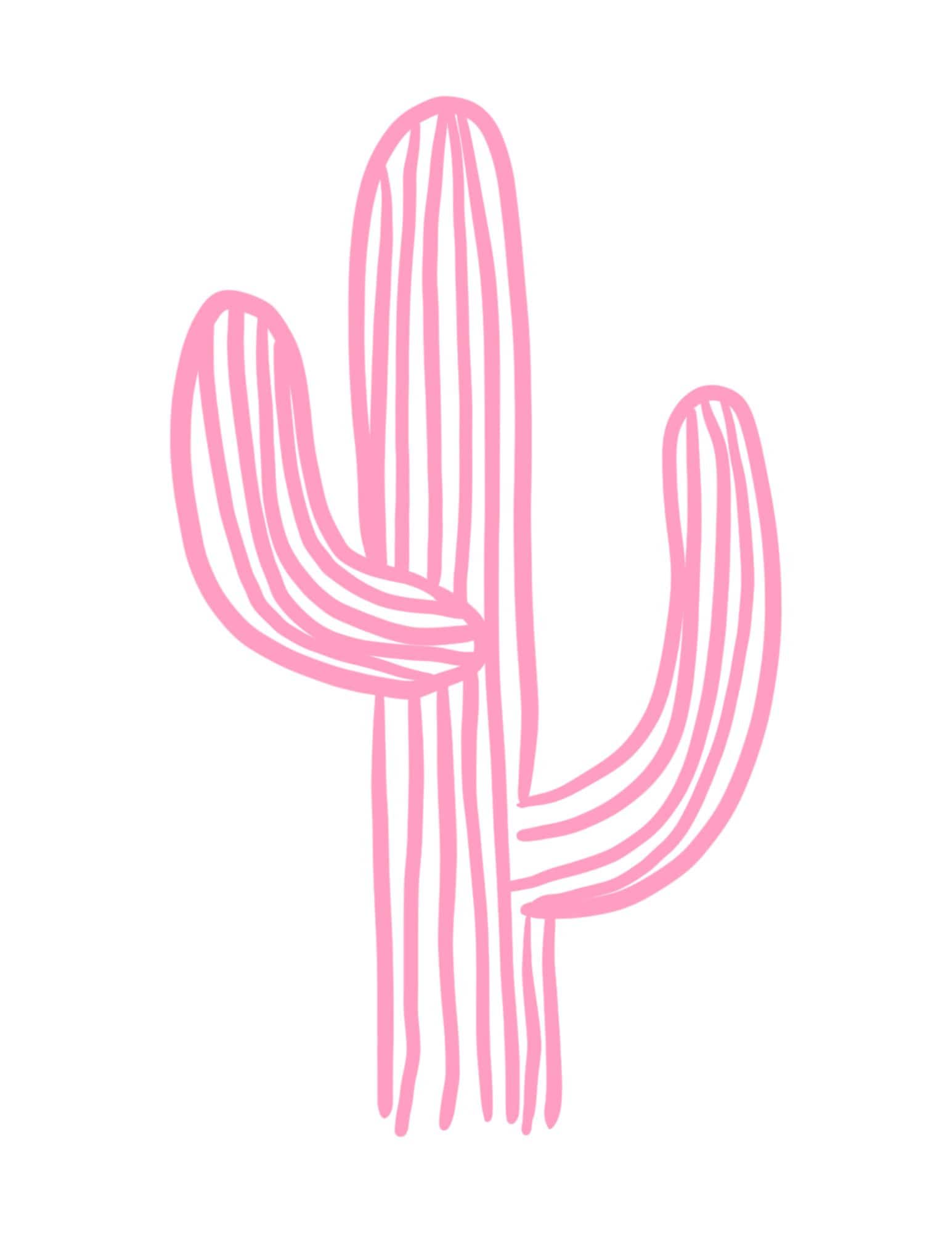 Pink Cactus Print Printable Wall Art Digital Download - Etsy
