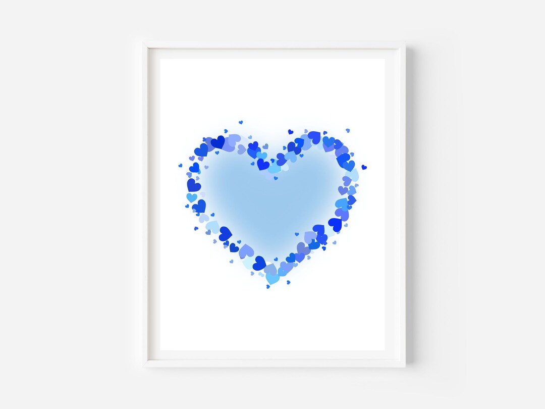 Blue Hearts Valentine's Day Print | Printable Wall Art | Digital ...
