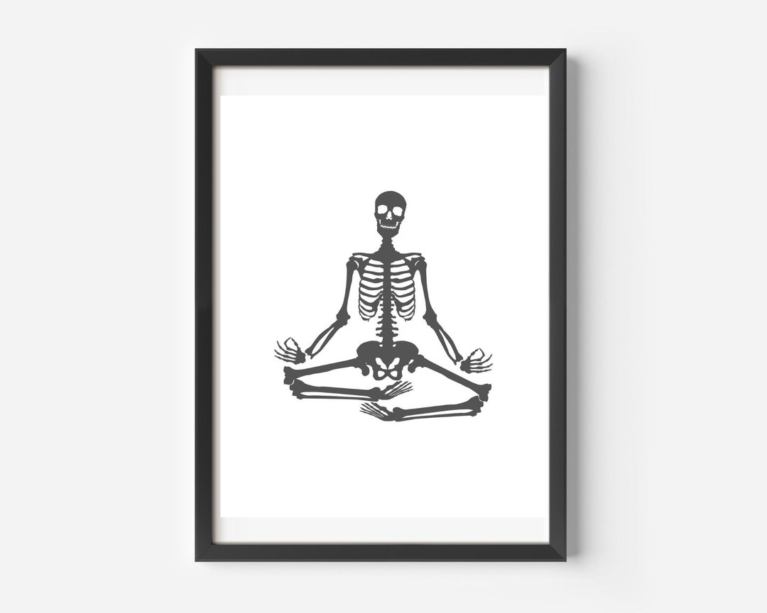 Skeleton Namaste Print Printable Wall Art Digital Download Wall Decor ...