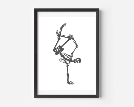 Skeleton Breakdancer Print Printable Wall Art Digital - Etsy
