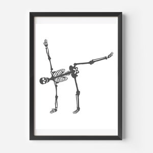 Skeleton Yoga Pose Print | Printable Wall Art | Digital Download | Wall ...