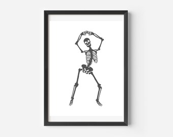 Skeleton Hands on Hip Print | Printable Wall Art | Digital Download ...