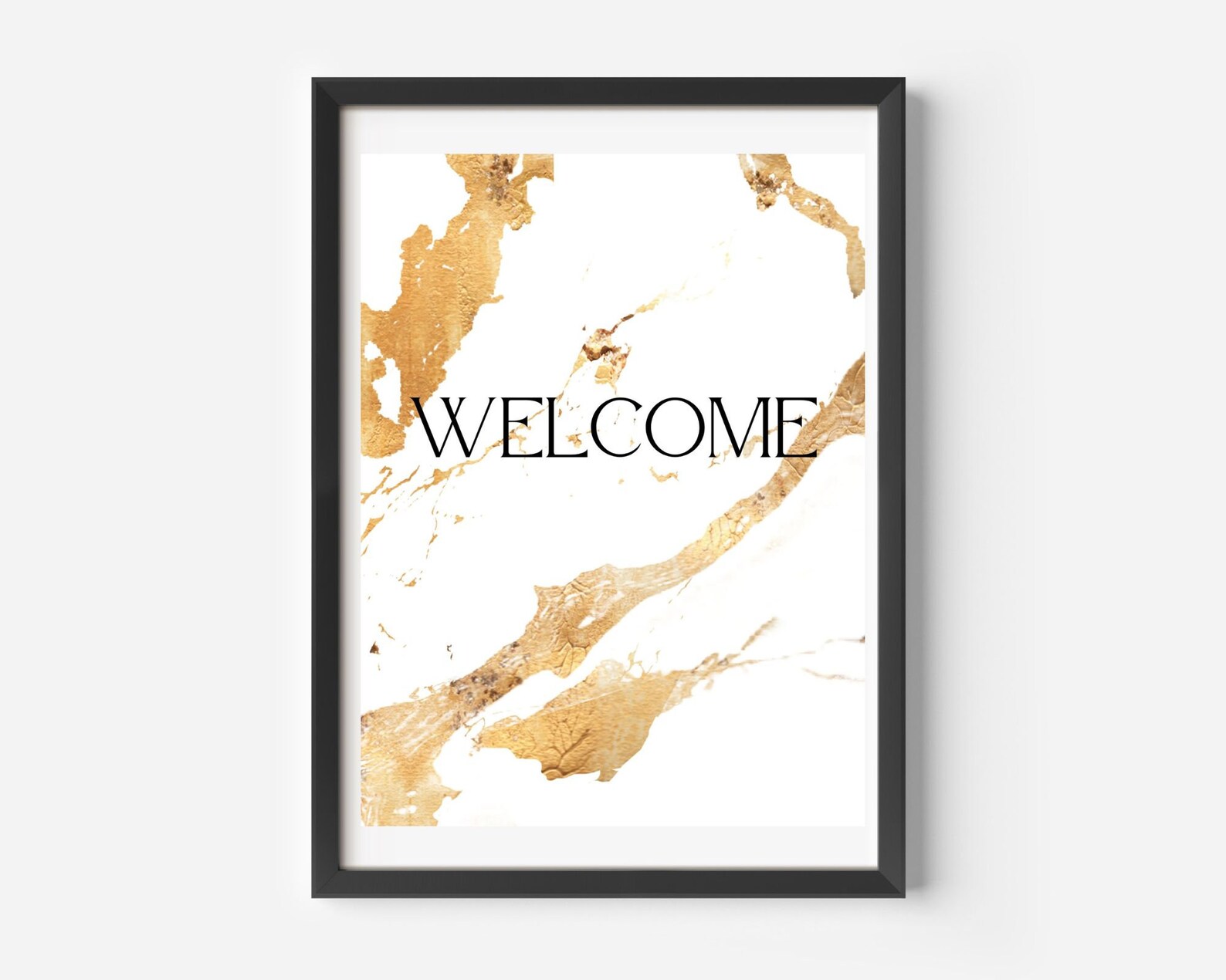 Welcome Print With Gold Marble Welcome Print Printable - Etsy