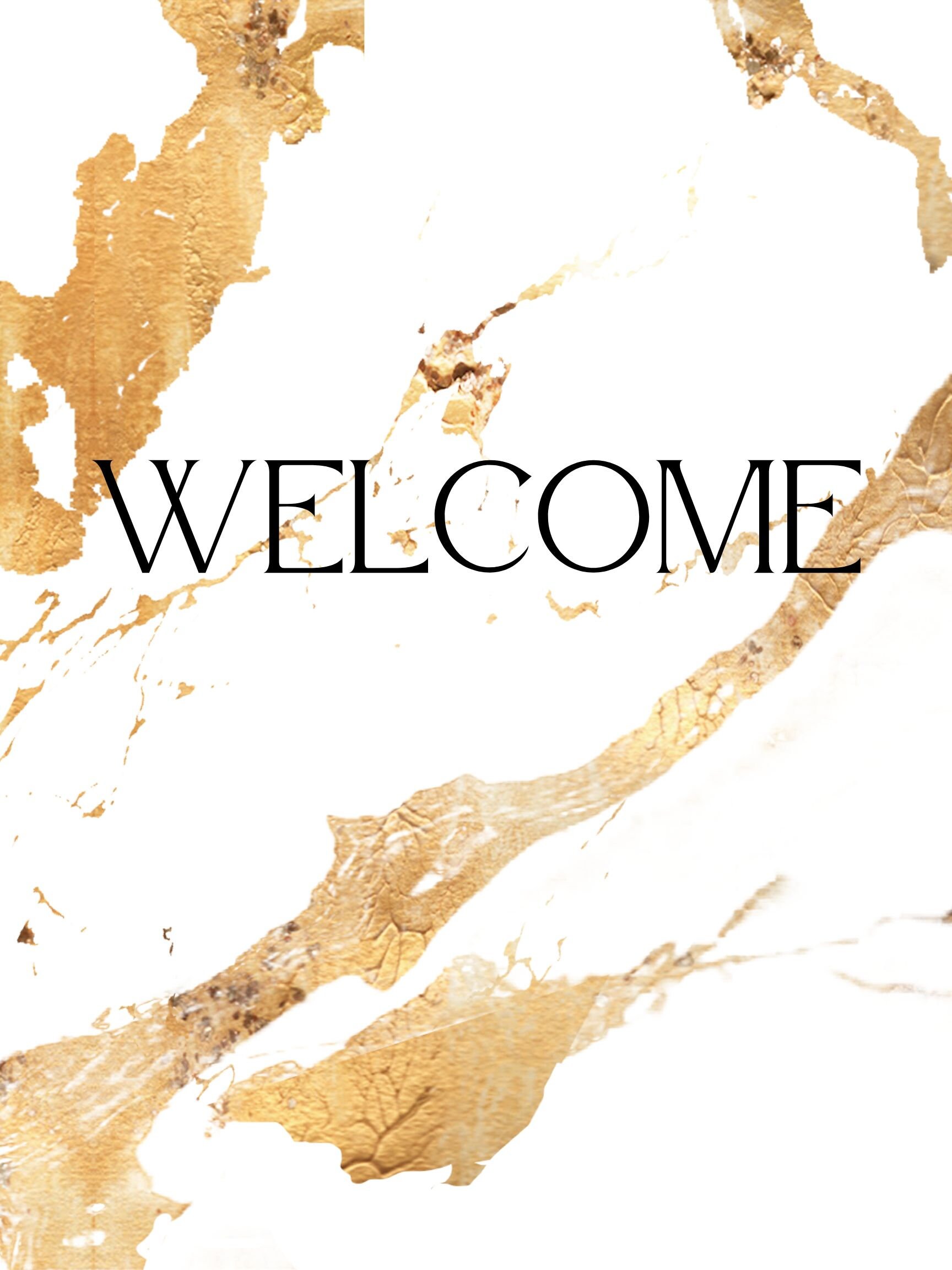 Welcome Print With Gold Marble Welcome Print Printable - Etsy