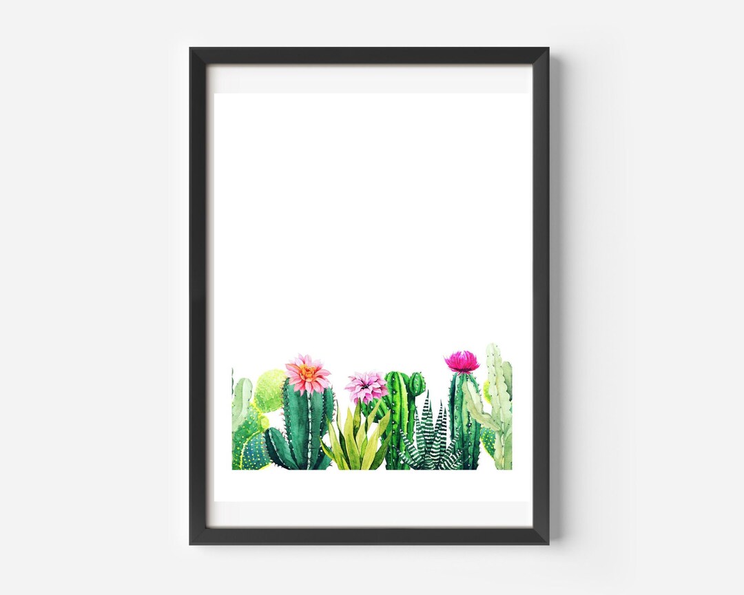 Cactus Bottom Border Print | Printable Wall Art | Digital Download ...