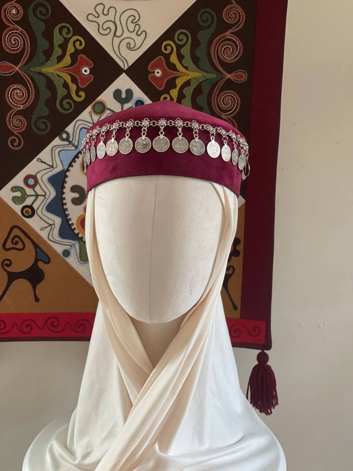 Taqiyah, Topu, Central Asian Traditional Headwear, Kyrgyz, Kazakh Cap ...
