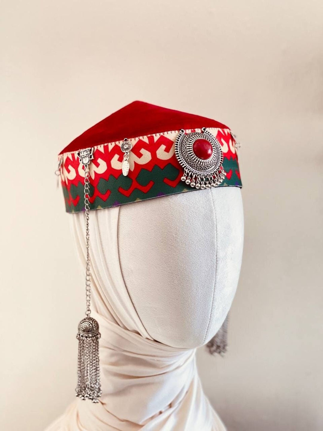 Taqiyah, Topu, Central Asian Traditional Headwear, Kyrgyz, Kazakh Cap ...