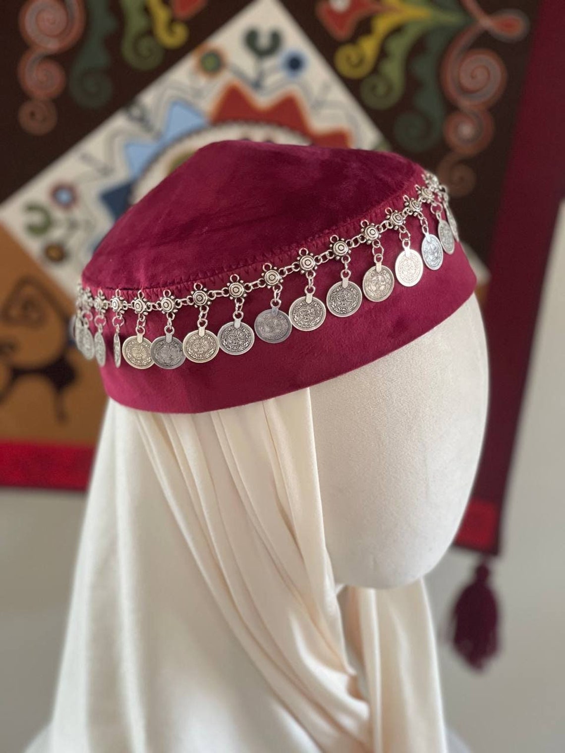 Taqiyah, Topu, Central Asian Traditional Headwear, Kyrgyz, Kazakh Cap ...