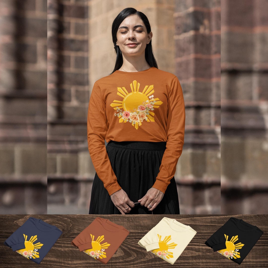 Philippine Sun Garland Graphic Long Sleeve Shirt for Women | Philippine ...