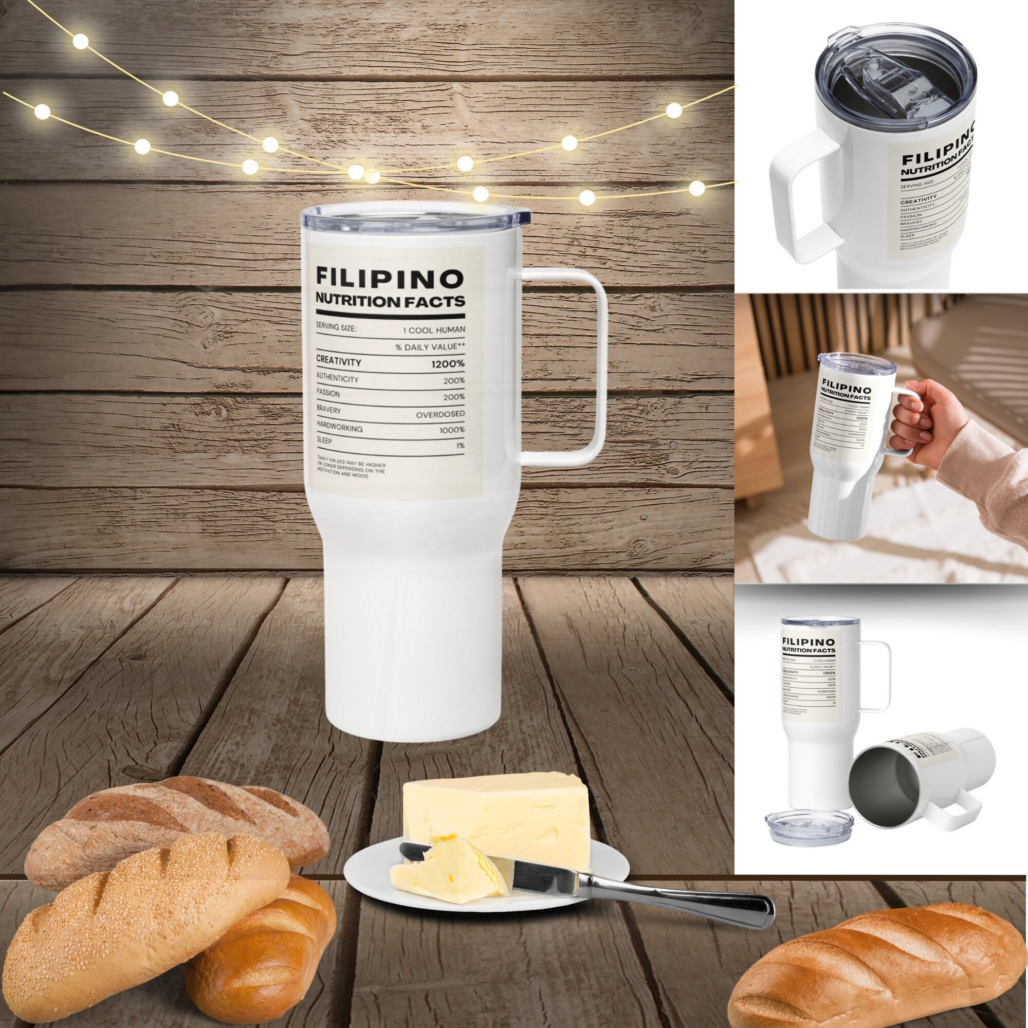 Filipino Nutrition Facts Travel Mug 25 Oz Filipino Humor Insulated ...