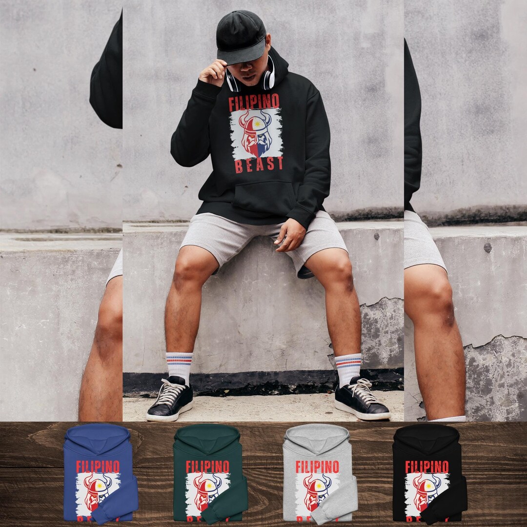 Filipino Beast Graphic Oversized Hoodie Philippine Flag-inspired ...