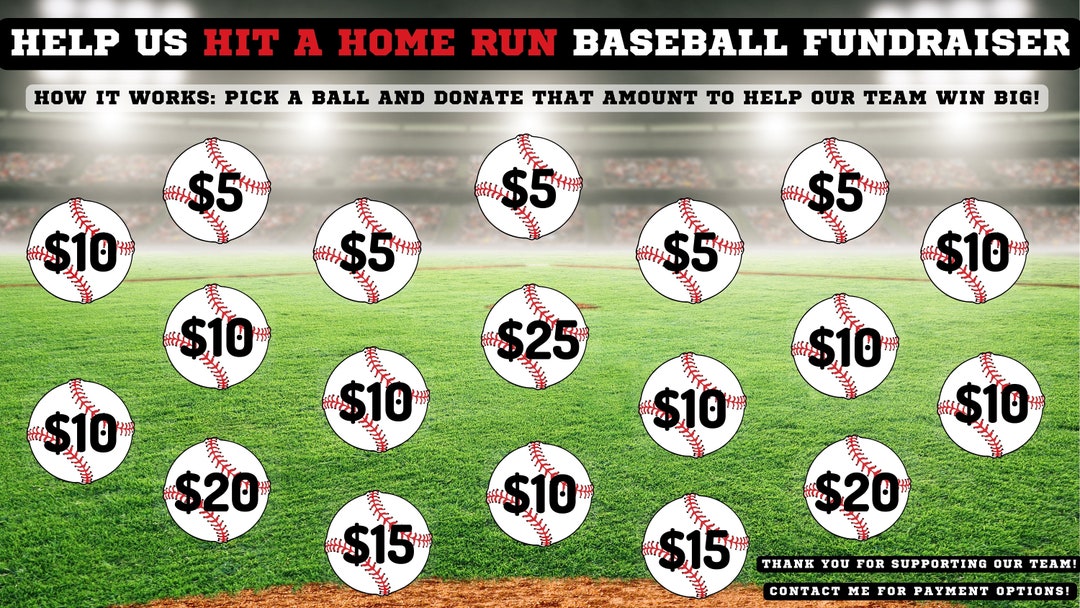 Baseball Fundraiser - Help Fill My Board! - Etsy