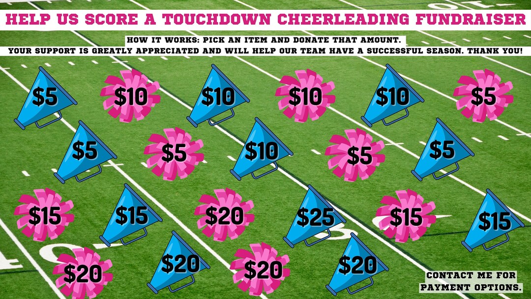 Cheerleading Fundraiser - Help Fill My Board! - Etsy