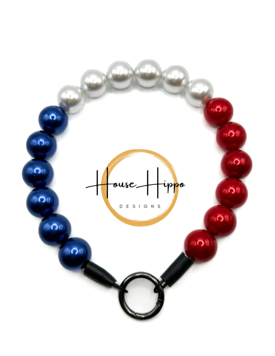 Red White and Blue Pearl Dog Collar, 4th of July Dog Collar, Red White ...