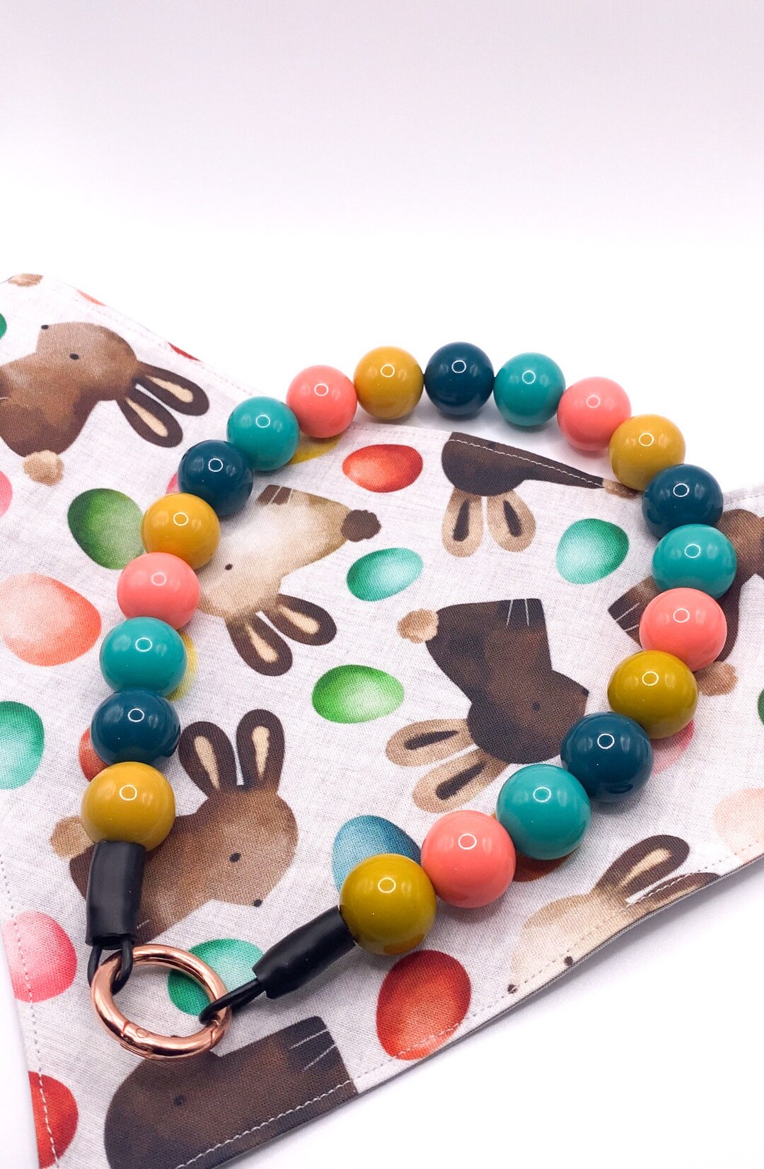 Easter Dog Collar, Bunny Beaded Collar, Spring Beaded Collar, Beaded ...