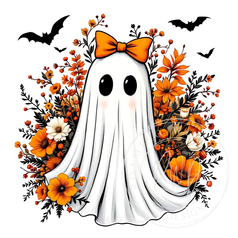 Autumn Fall Pumpkin Ghost Png, Sublimation Design, Retro Fall, Trendy ...