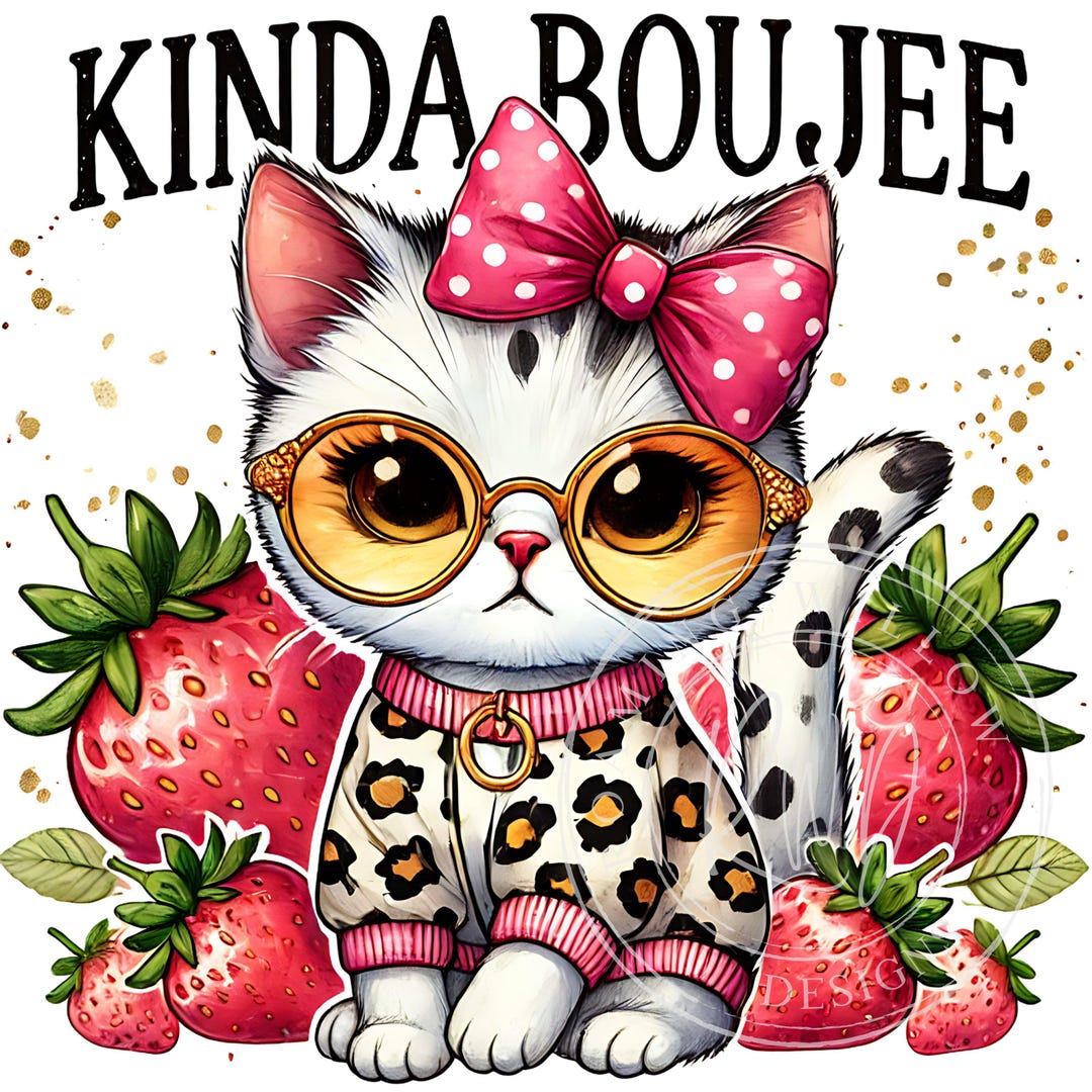 Kinda Boujee Kinda Broke Png, Funny Cat PNG, Funny Mom Sublimation ...