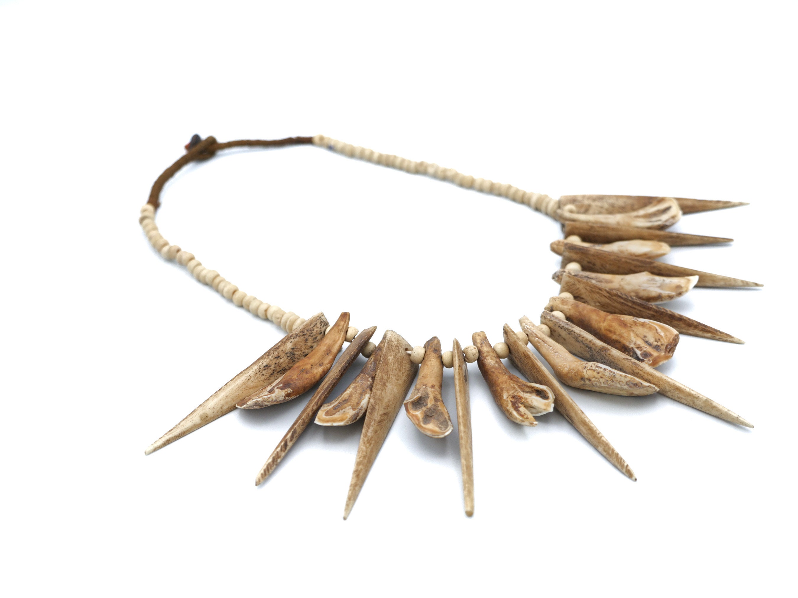 KIVI - Vintage Yak Teeth & Yak Bone Ceremonial Necklace From Nagaland ...