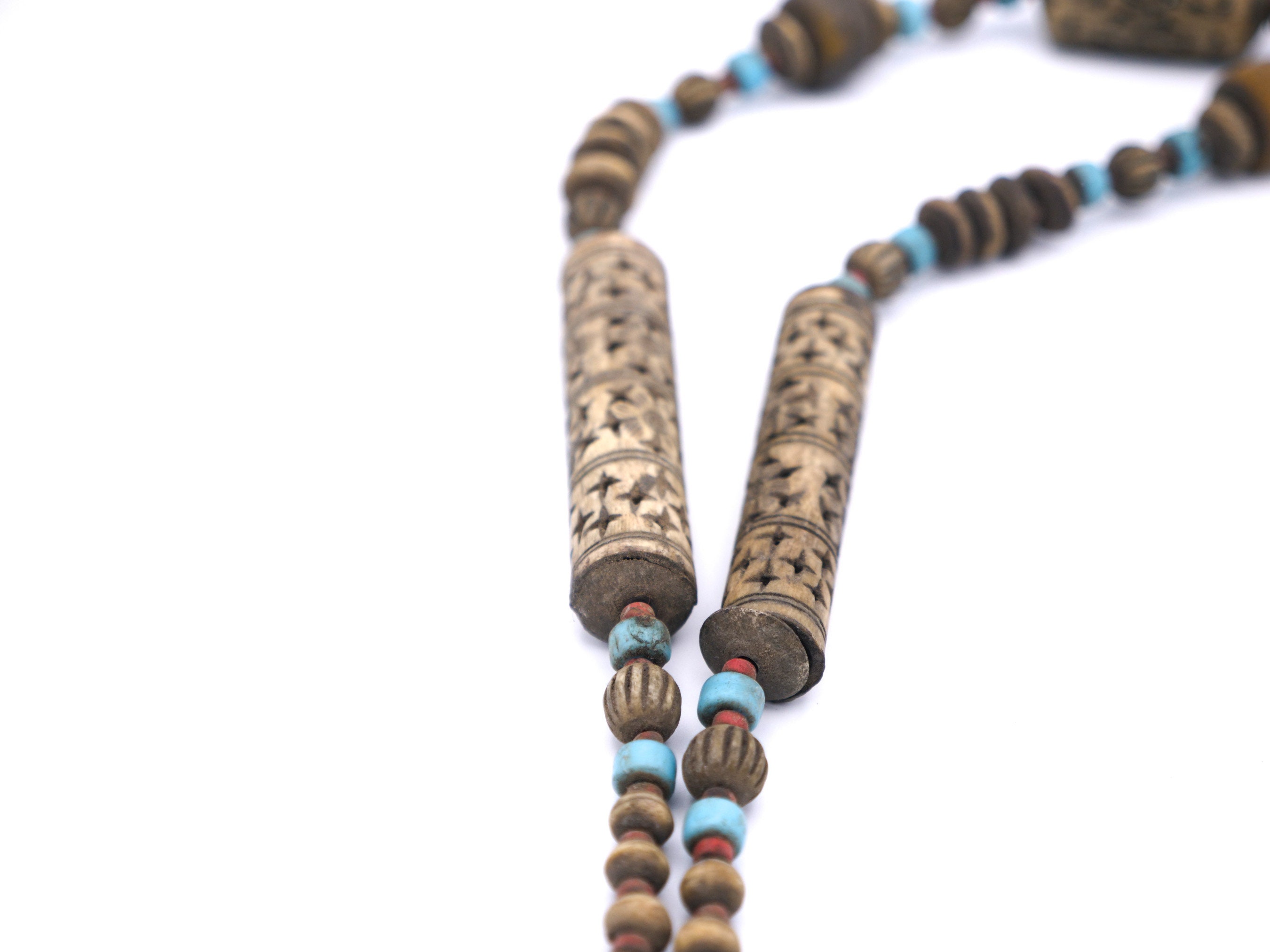 MENGU - Vintage Yak Bone Ceremonial Necklace From Nagaland, India ...