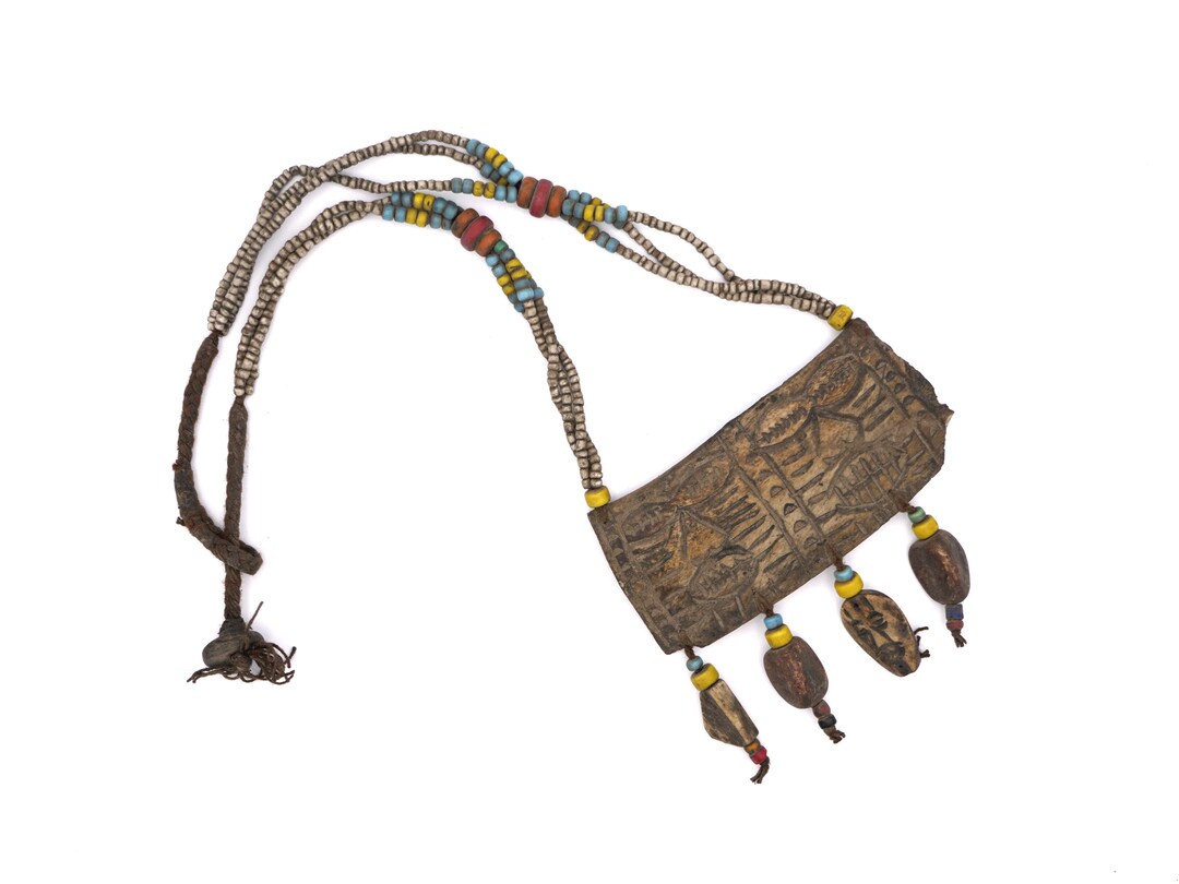 LOTHA - Vintage Carved Yak Bone Tribal Faces Ceremonial Necklace From ...