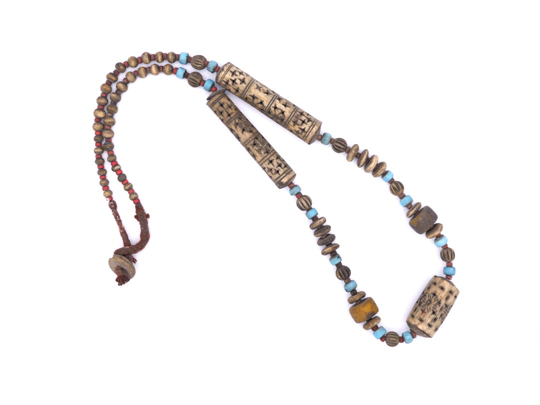 MENGU - Vintage Yak Bone Ceremonial Necklace From Nagaland, India ...