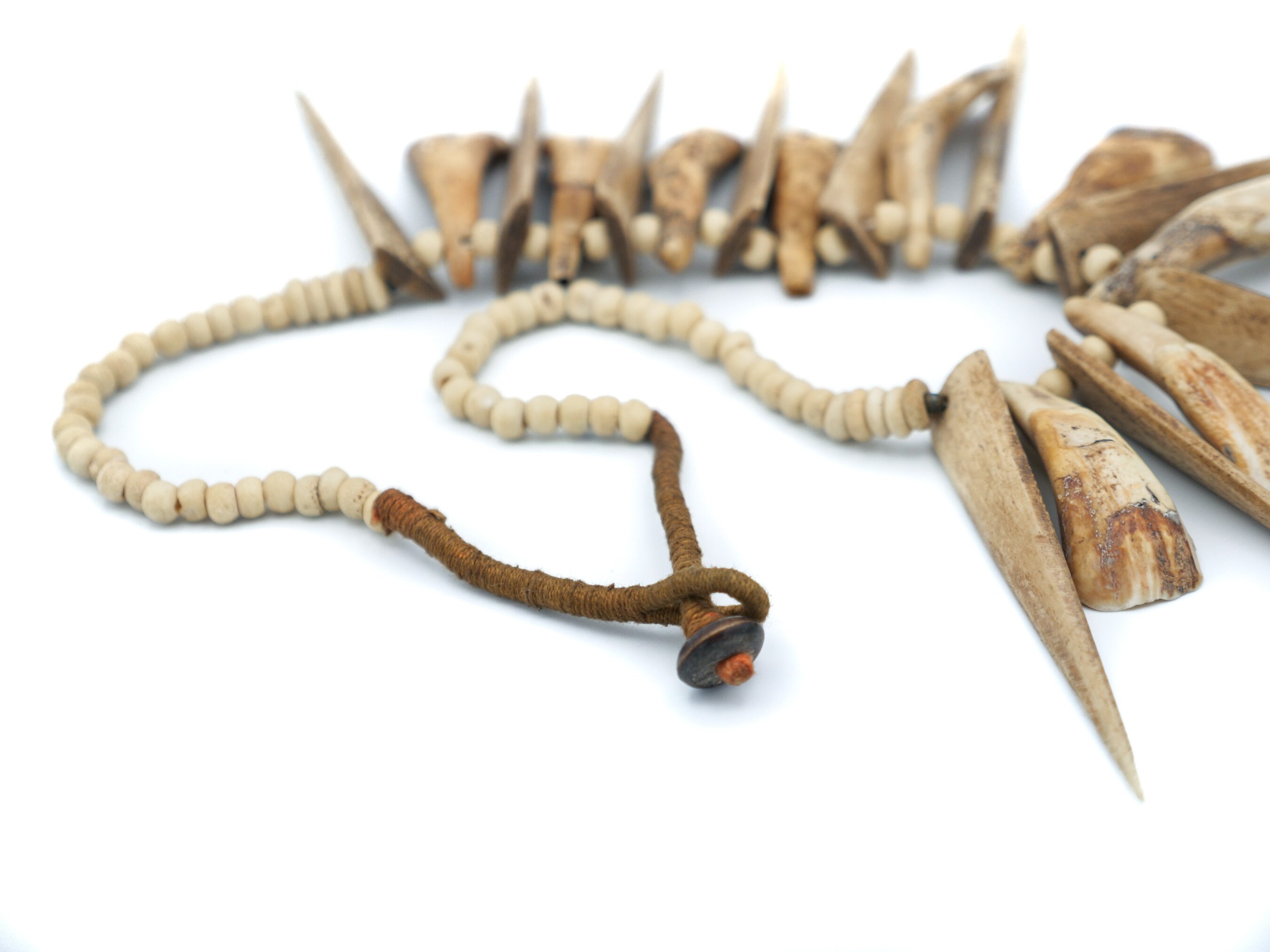 KIVI - Vintage Yak Teeth & Yak Bone Ceremonial Necklace From Nagaland ...