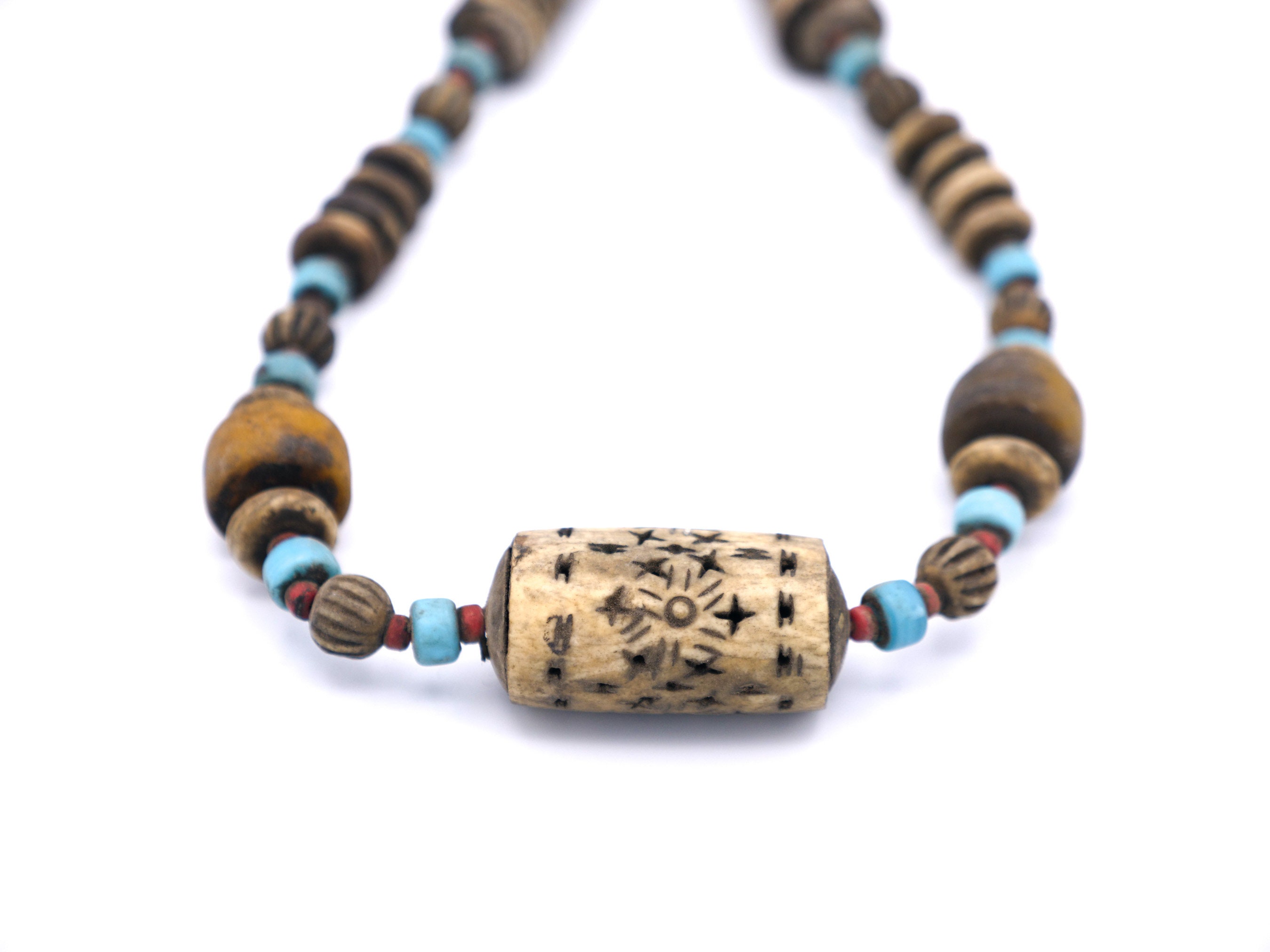 MENGU - Vintage Yak Bone Ceremonial Necklace From Nagaland, India ...