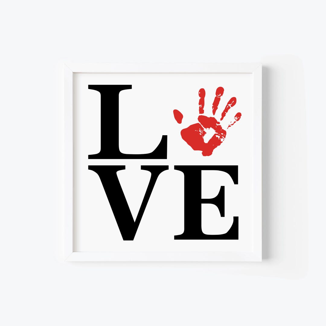 Valentine's Day Love Handprint Printable Art Gift - Etsy