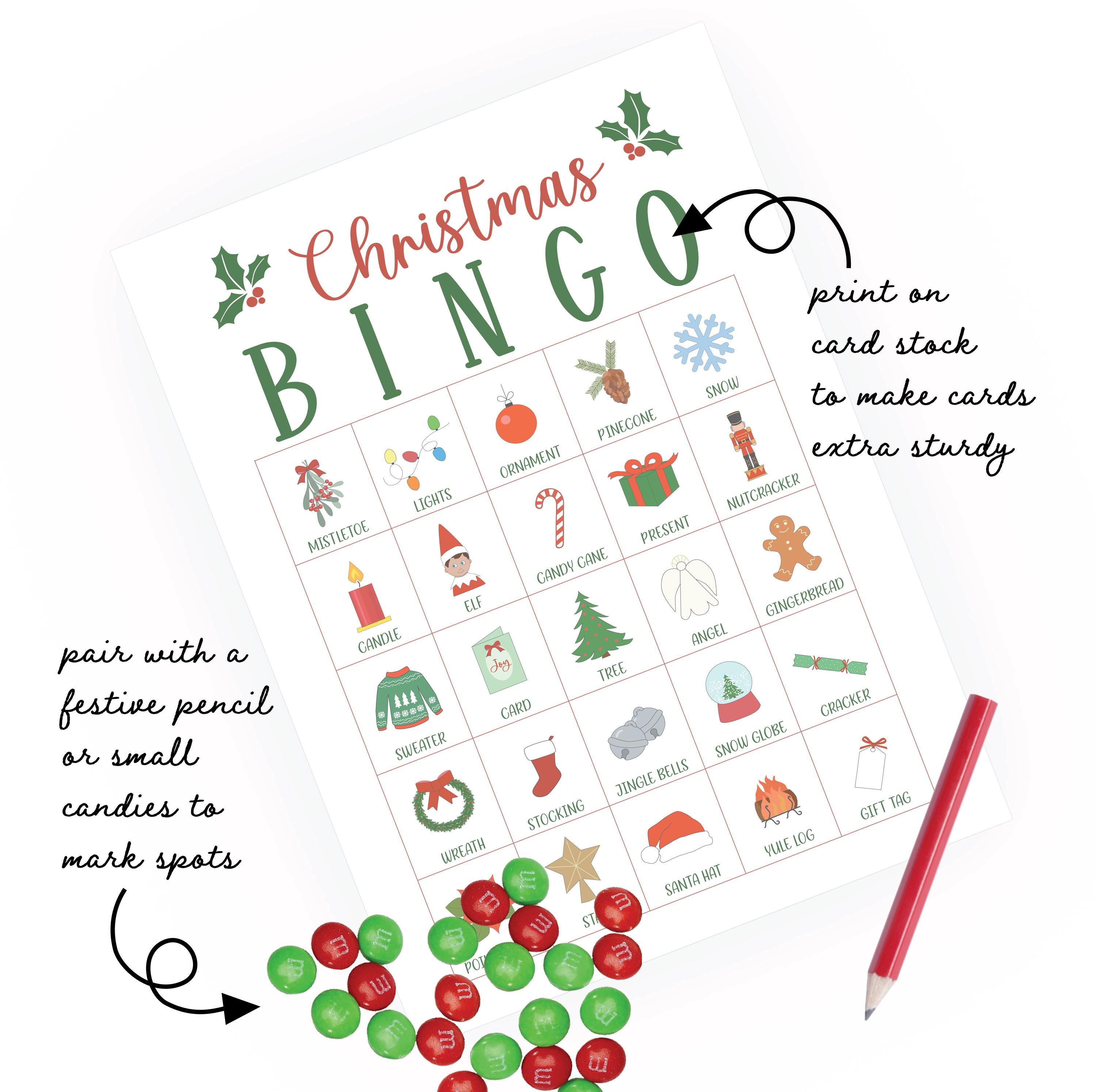Christmas Bingo Cards, Printable Family Christmas Game, Fun Kids ...
