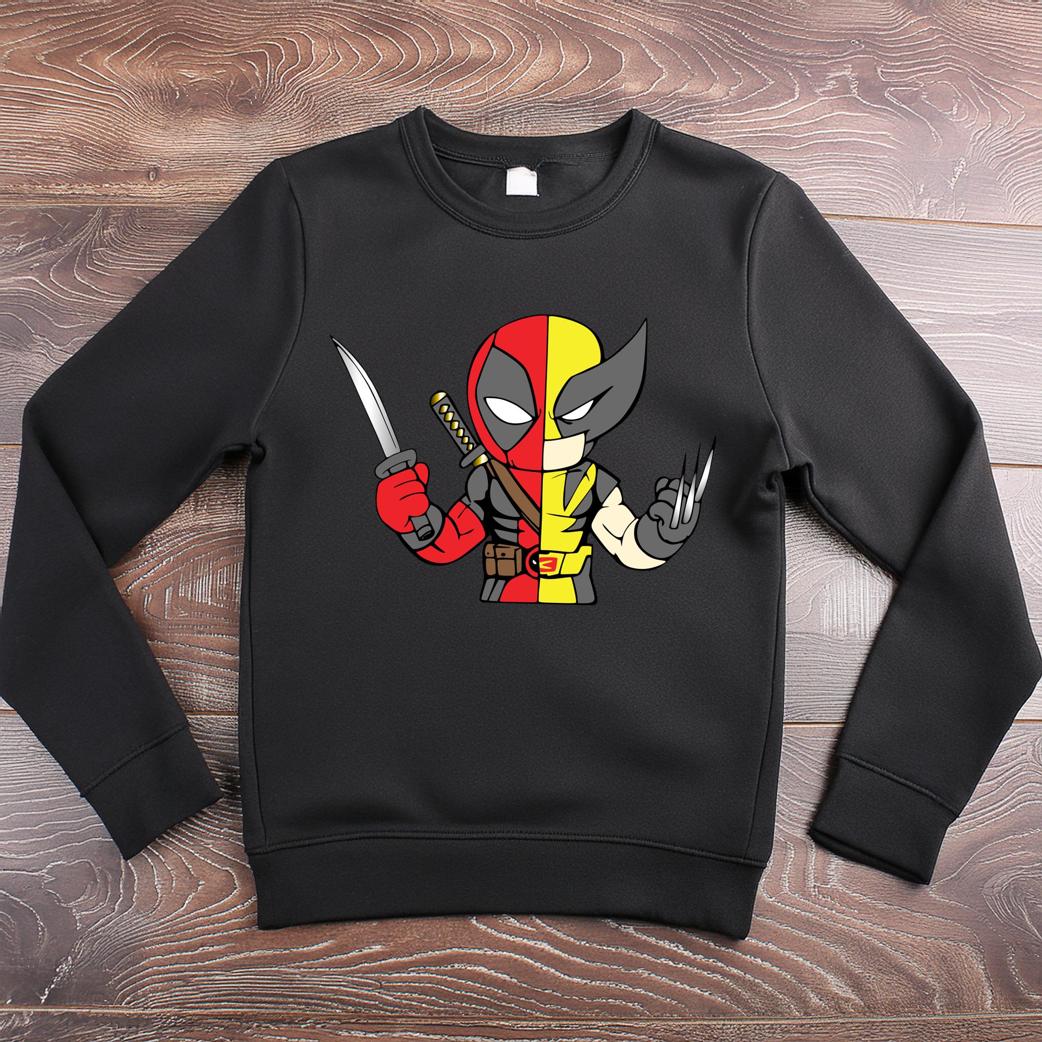 Deadpool and Wolverine in Half, Clipart SVG, EPS, Silhouette Studio, Diseño De Camisa, Sudadera ...
