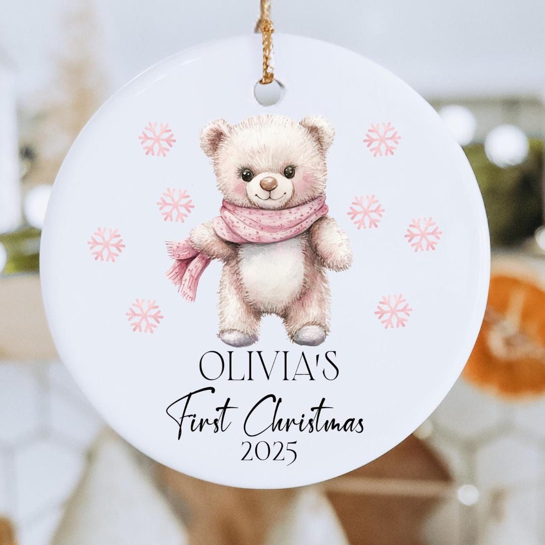 Baby's First Christmas 2025 Girl Personalized Name Ceramic Christmas ...