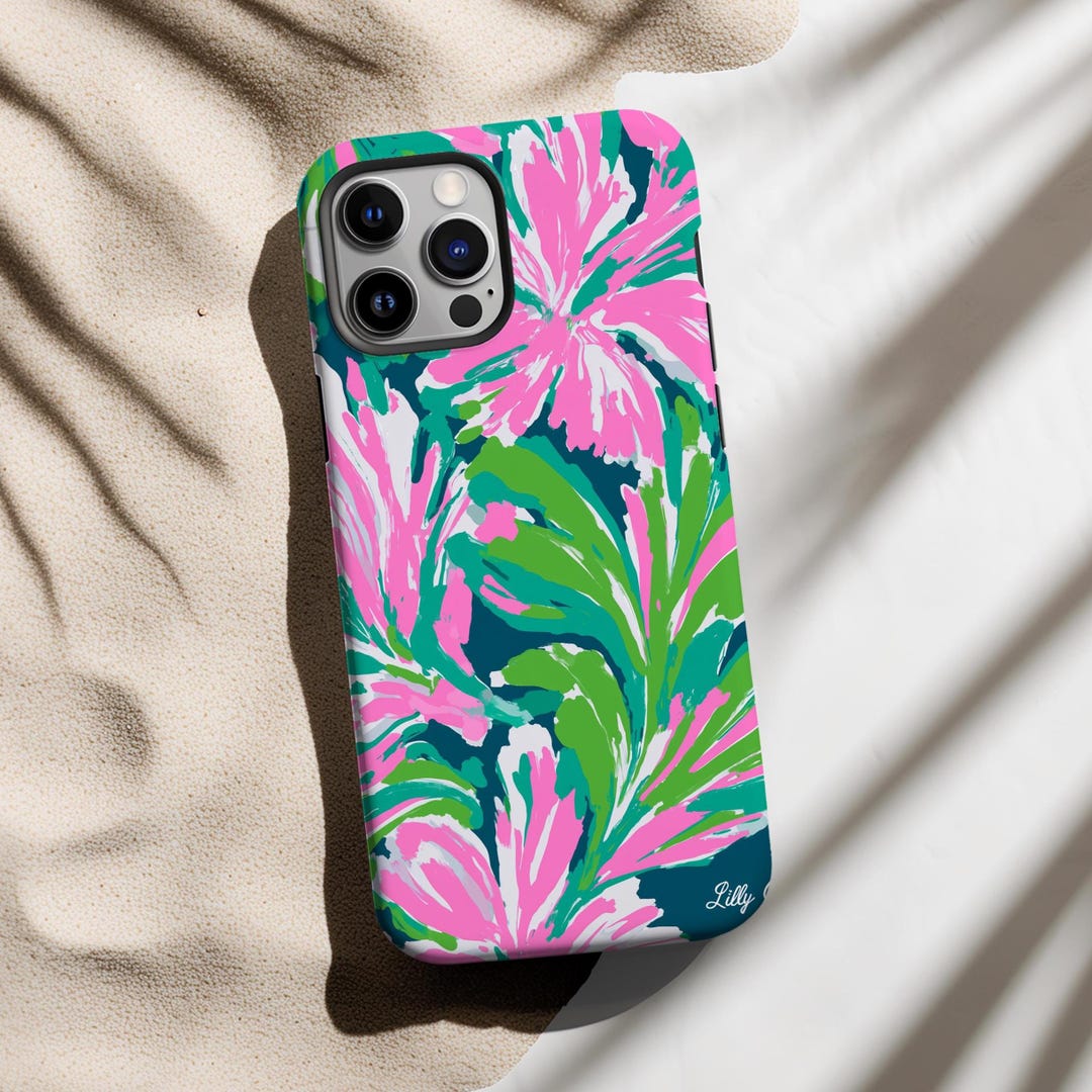 Tropical Floral Vivid Preppy Girly Print Cell Phone Case, Bright Boho ...