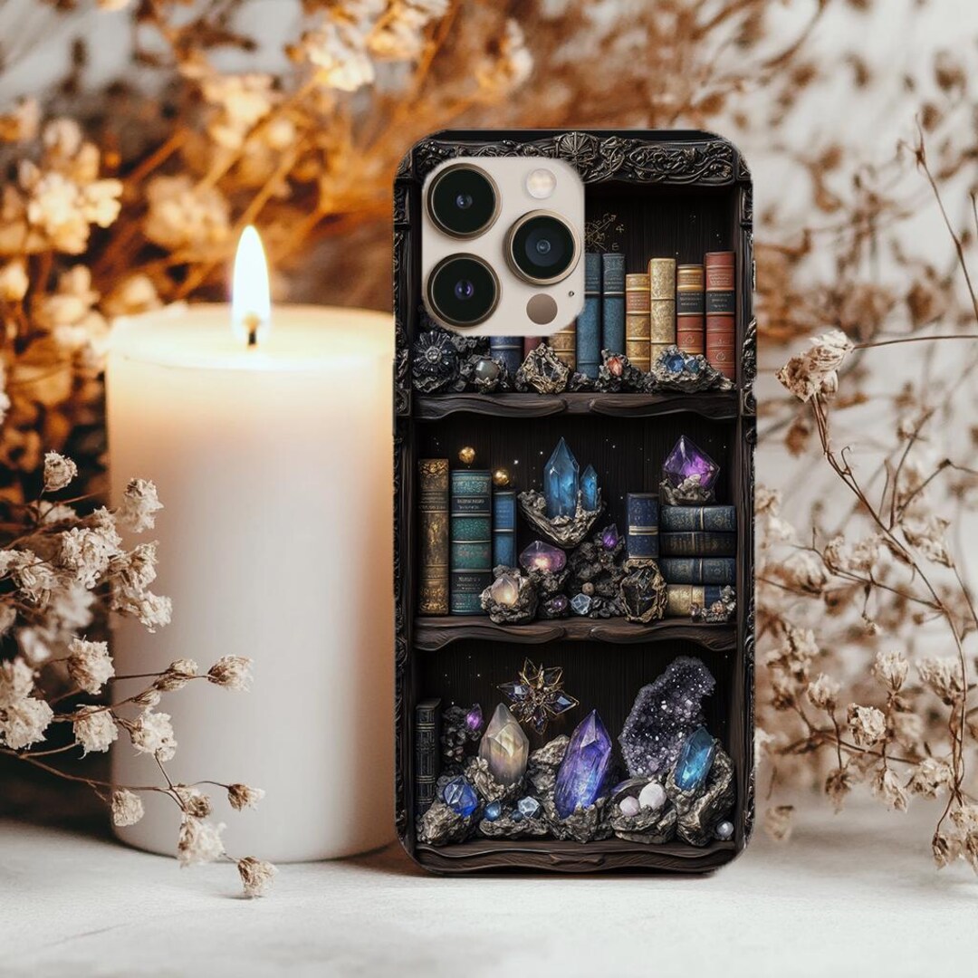 Crystal Esoteric Dark Academia Bookcase 3D Cell Phone Case, Fantasy ...