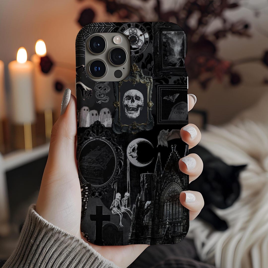 Spooky Vibes Dark Halloween Frames Junk Case Collage Fall Cell Phone ...