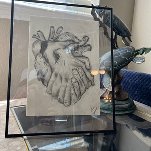 Heart Two Hands Connecting Drawing - Etsy